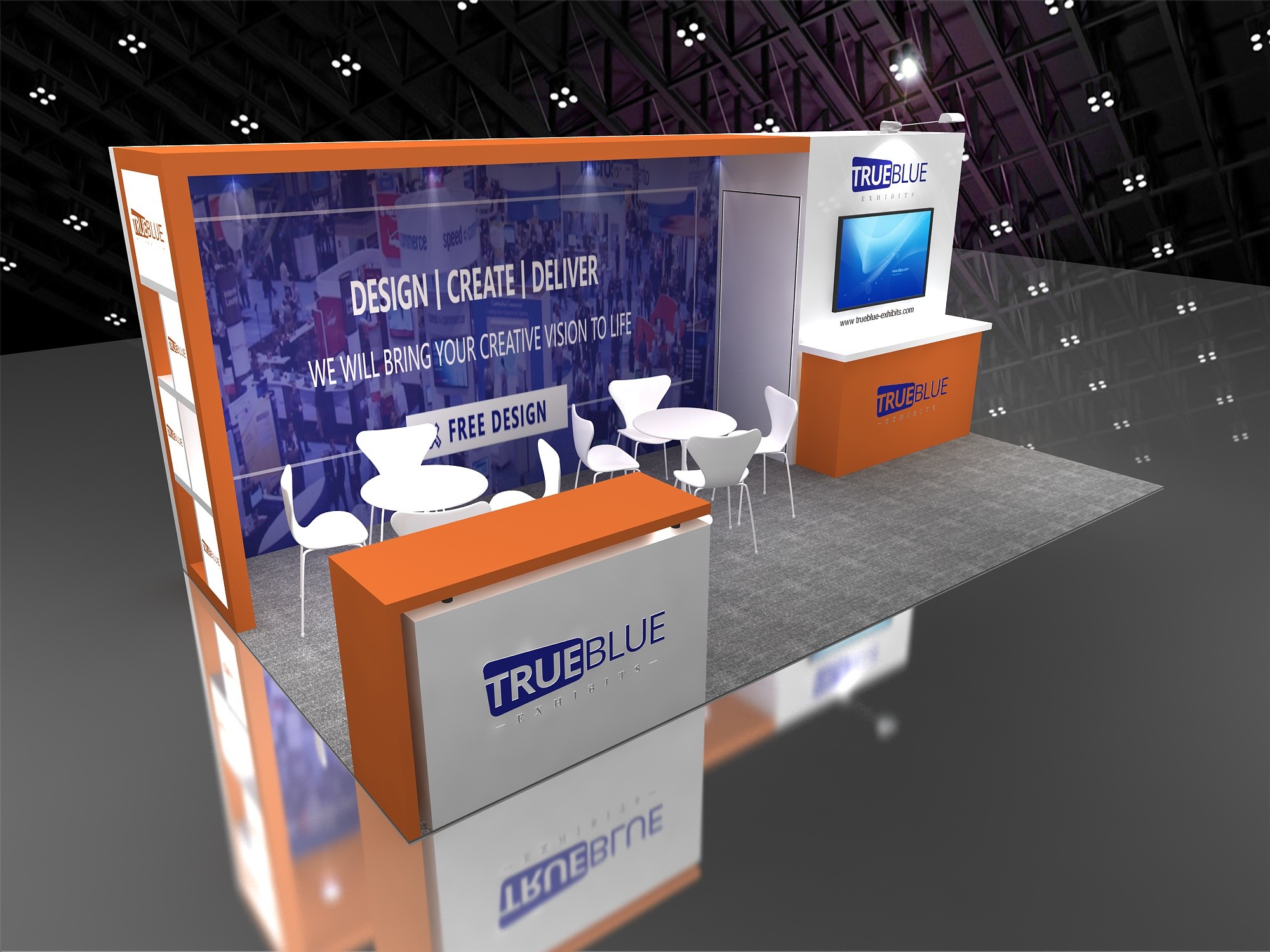 R15 10′ x 20′ Custom Trade Show Booth Design - TrueBlue Exhibits