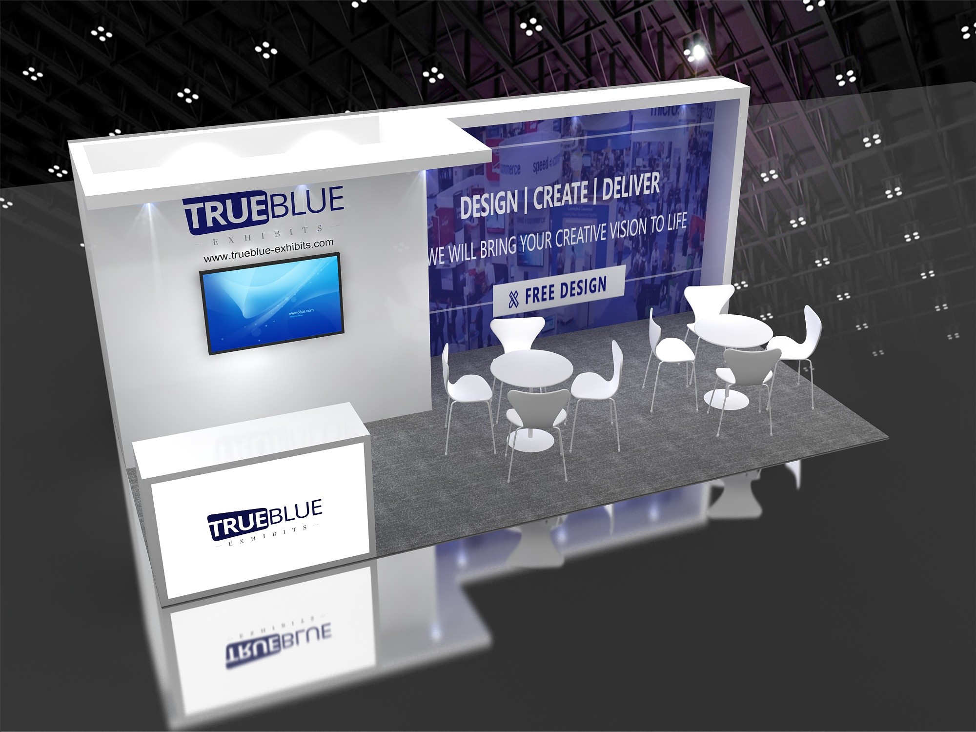 R23 10′ x 20′ Custom Trade Show Booth Design - TrueBlue Exhibits
