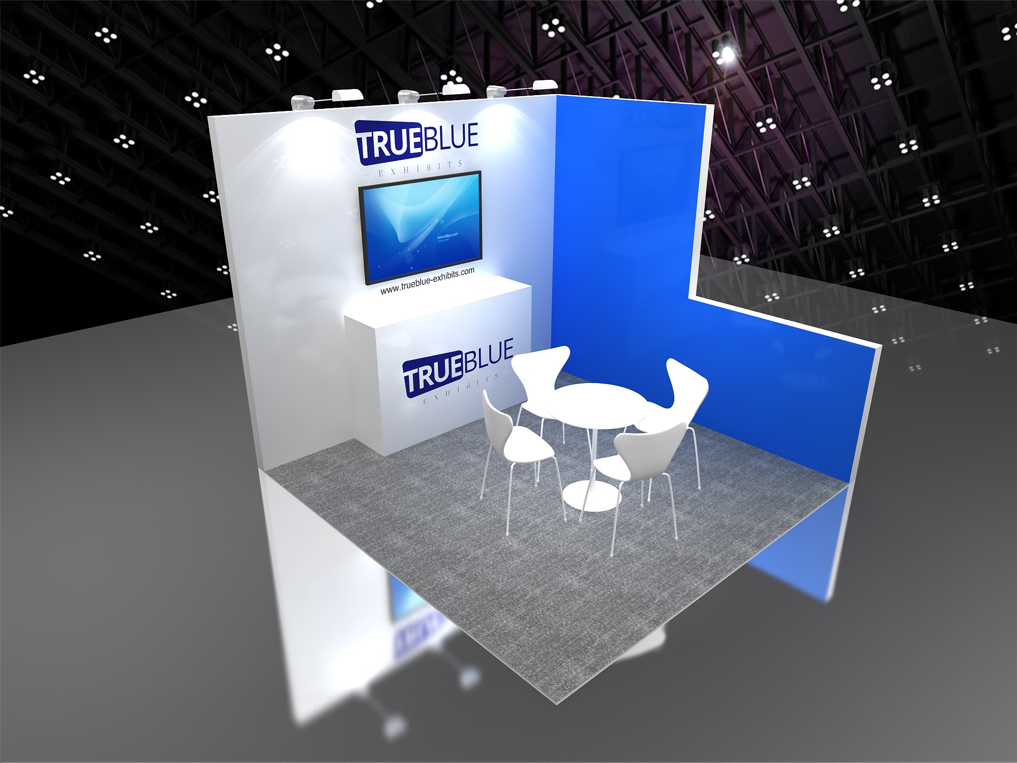 Custom 10 x 10 trade show booths - TrueBlue Exhibits