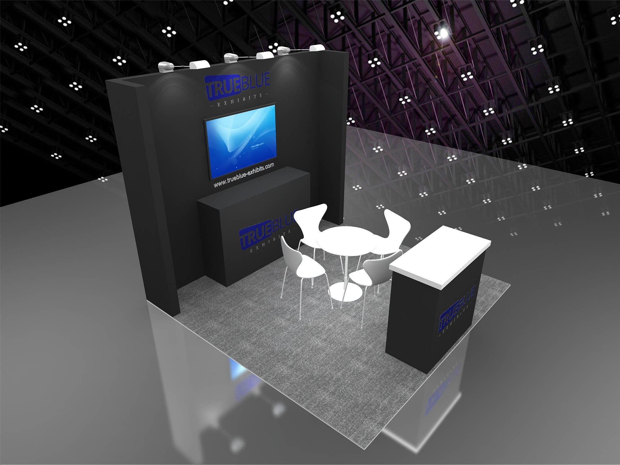 Custom 10 x 10 trade show booths - TrueBlue Exhibits