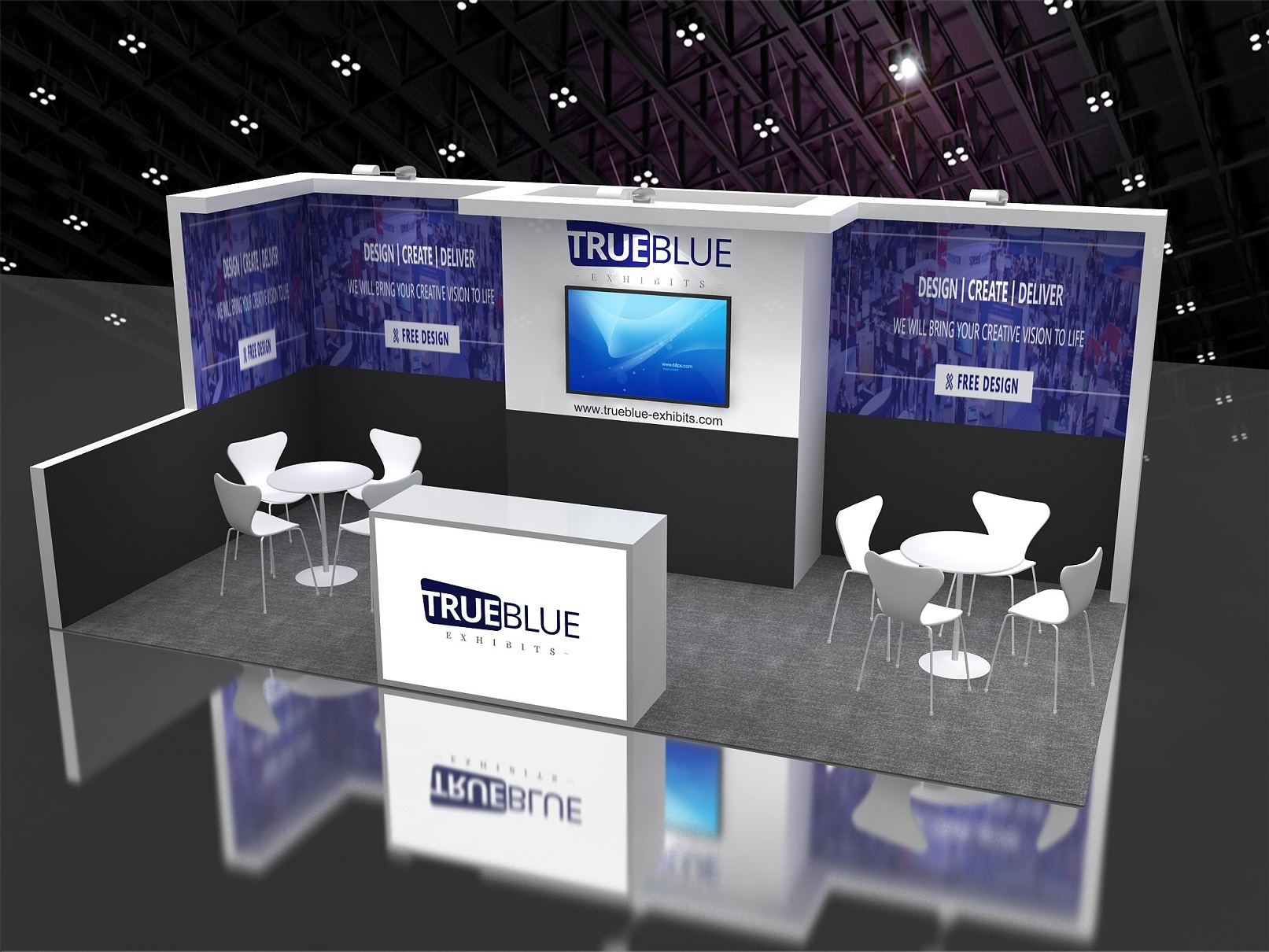 R25 10′ x 20′ Custom Trade Show Booth Design - TrueBlue Exhibits